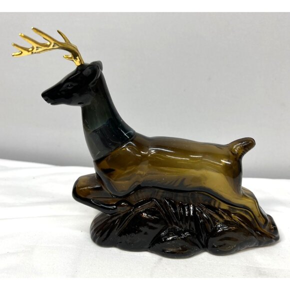 Avon | Accents | Vintage Avon Glass Deer Figurine With Gold Antlers ...